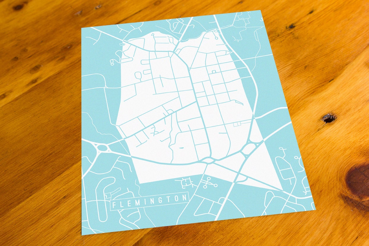 Flemington, NJ Map Art Print Your Choice of Size & Color - Etsy.de