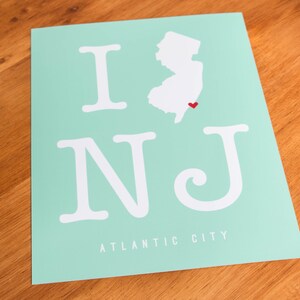 Atlantic City, NJ I Heart NJ Art Print Your Choice of Size & Color - Etsy