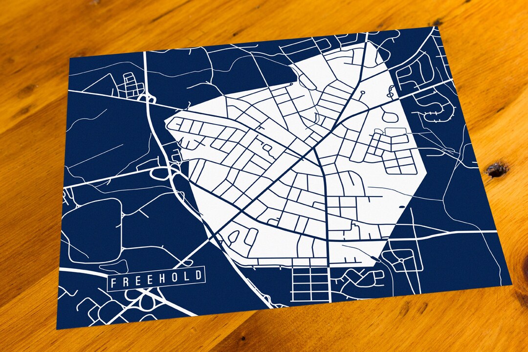 Freehold, NJ - Map Art Print - Your Choice of Size & Color! - Etsy