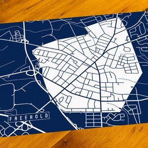 Freehold, NJ - Map Art Print - Your Choice of Size & Color! - Etsy
