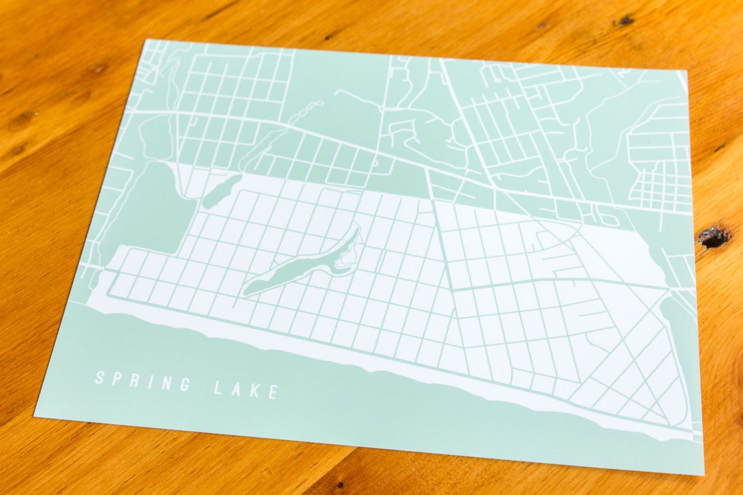 Spring Lake NJ Map Art Print Your Choice of Size & Color - Etsy
