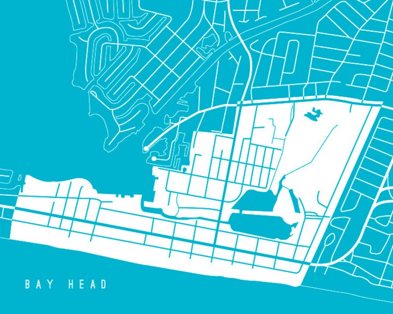 Bay Head NJ Map Art Print Your Choice of Size & Color - Etsy