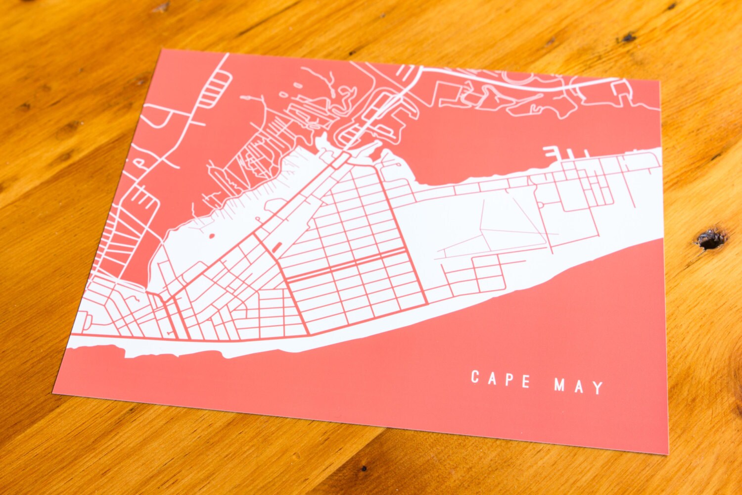Cape May, NJ Map Art Print Your Choice of Size & Color - Etsy