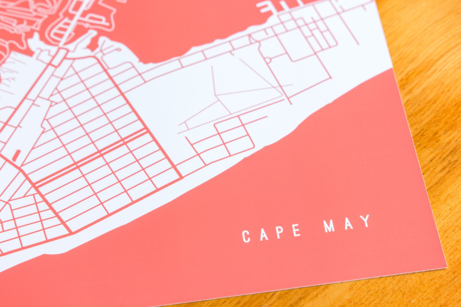 Cape May, NJ Map Art Print Your Choice of Size & Color - Etsy