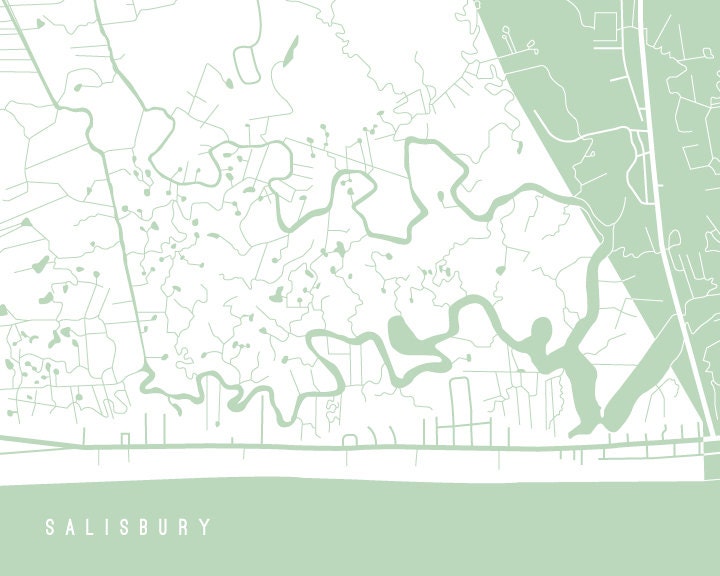 Salisbury MA Map Art Print Your Choice of Size & Color - Etsy