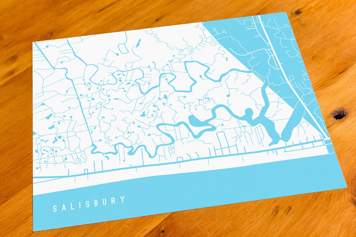 Salisbury MA Map Art Print Your Choice of Size & Color - Etsy