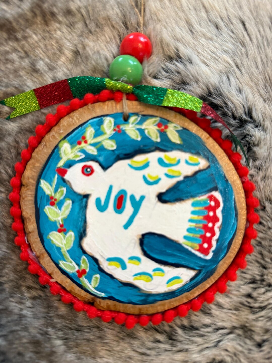 Joy Birds! Hand-painted Folk Art Christmas Ornaments - Etsy