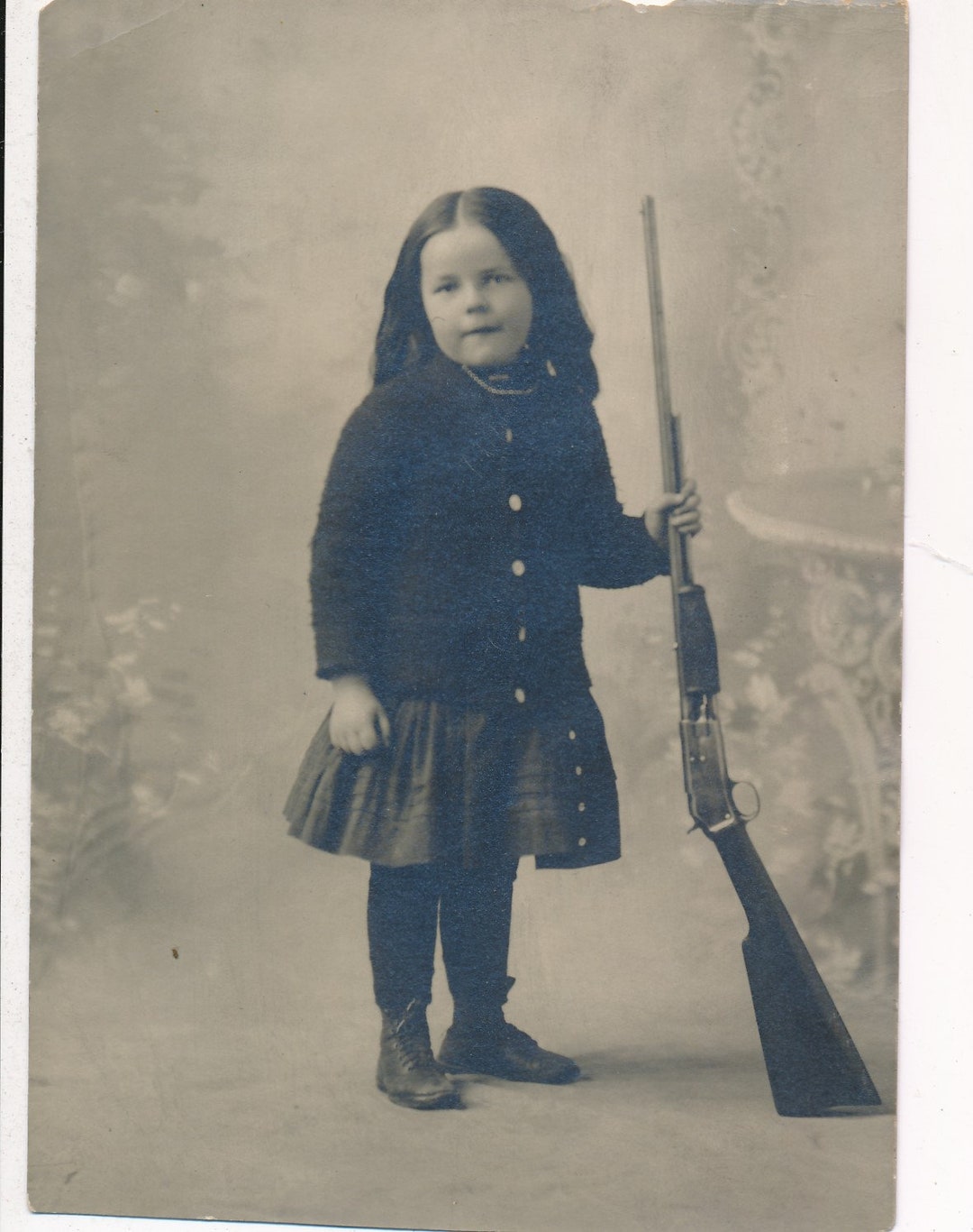 Young Cute Girl Holding Rifle RPPC - Etsy