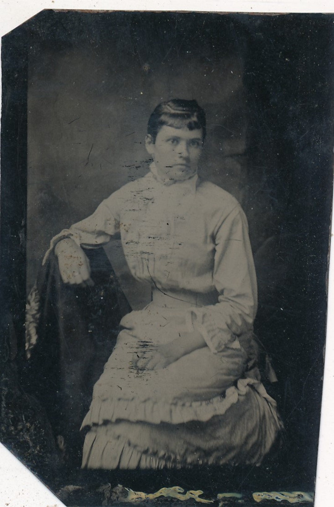 Seated Young Lady 1870's Tintype - Etsy