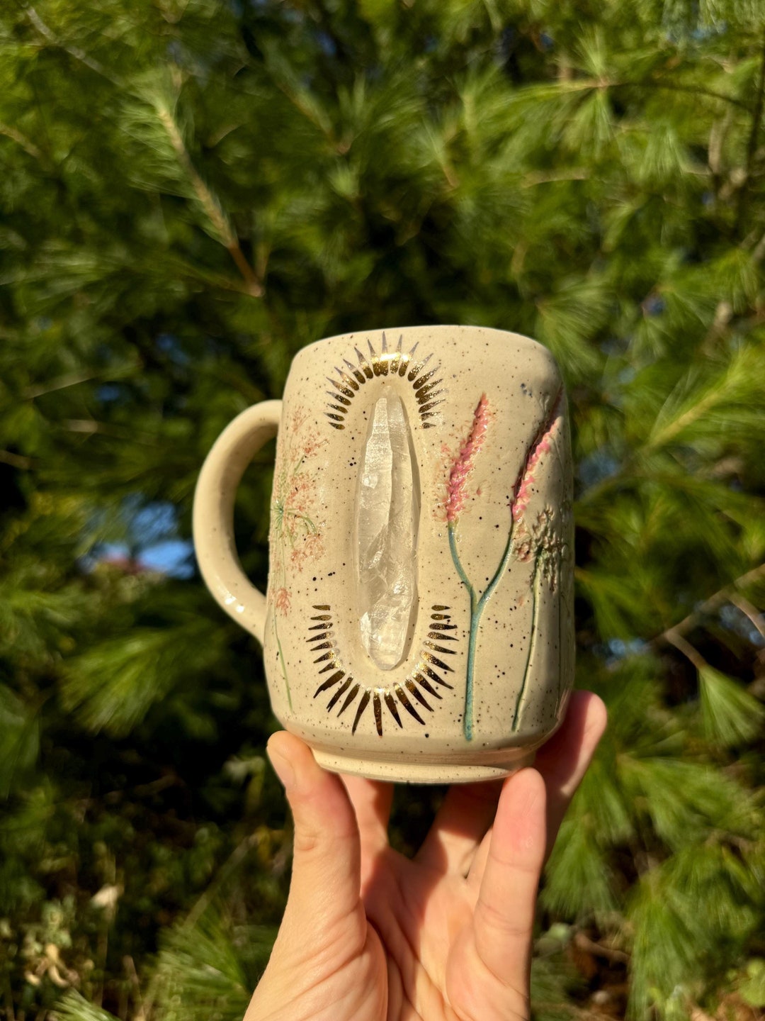 Botanical Crystal Mug, Handmade Ceramics, Funky Pottery, Functional Art ...