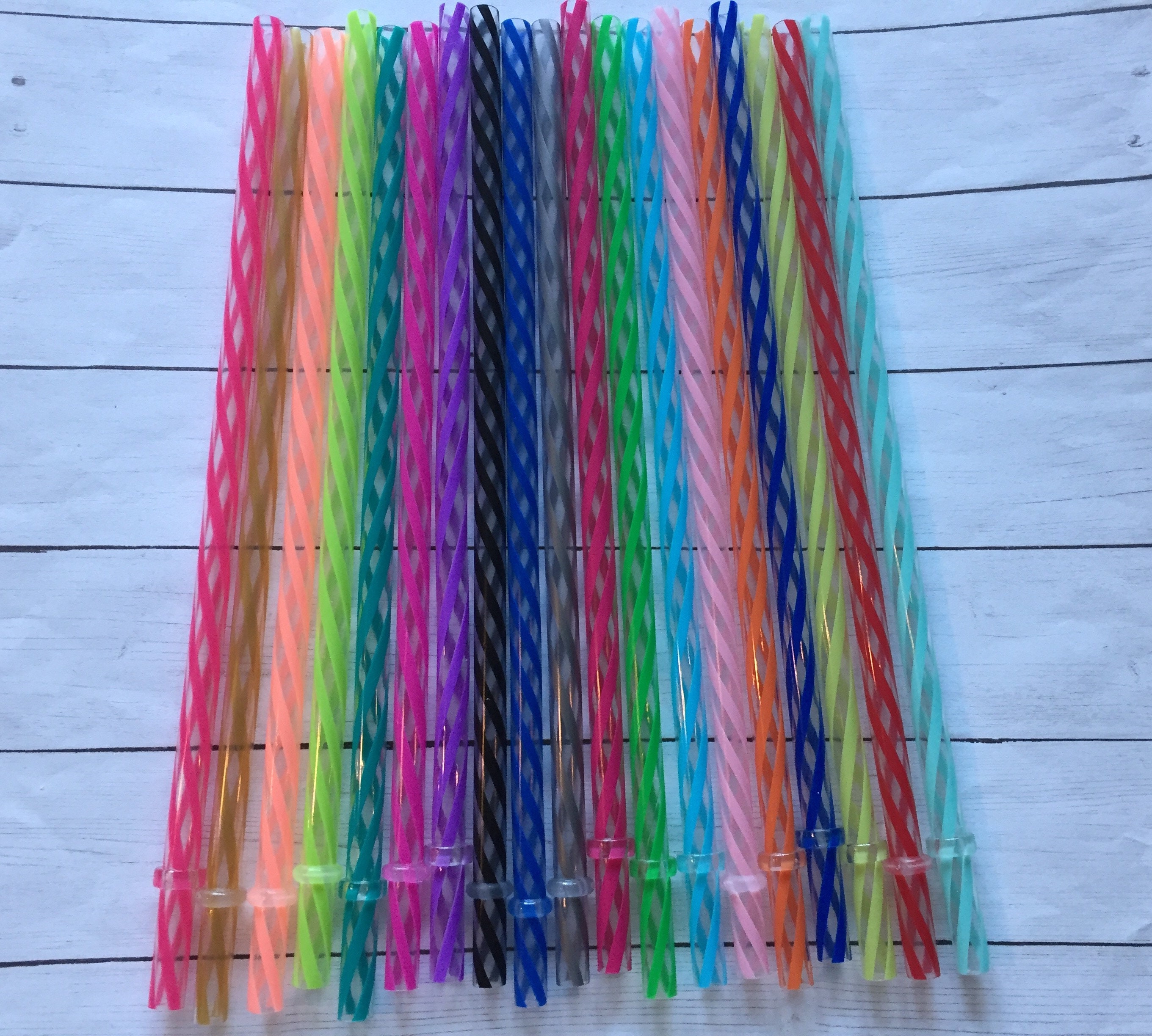 Reusable 9 Clear Swirly Straws Acrylic Straws Wholesale Etsy