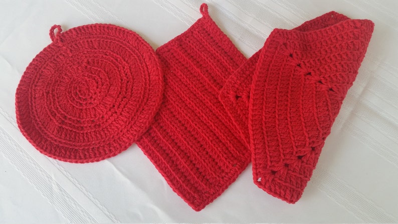 Cotton Round Coasters 4 Red Coaster Set Cotton Coasters - Etsy