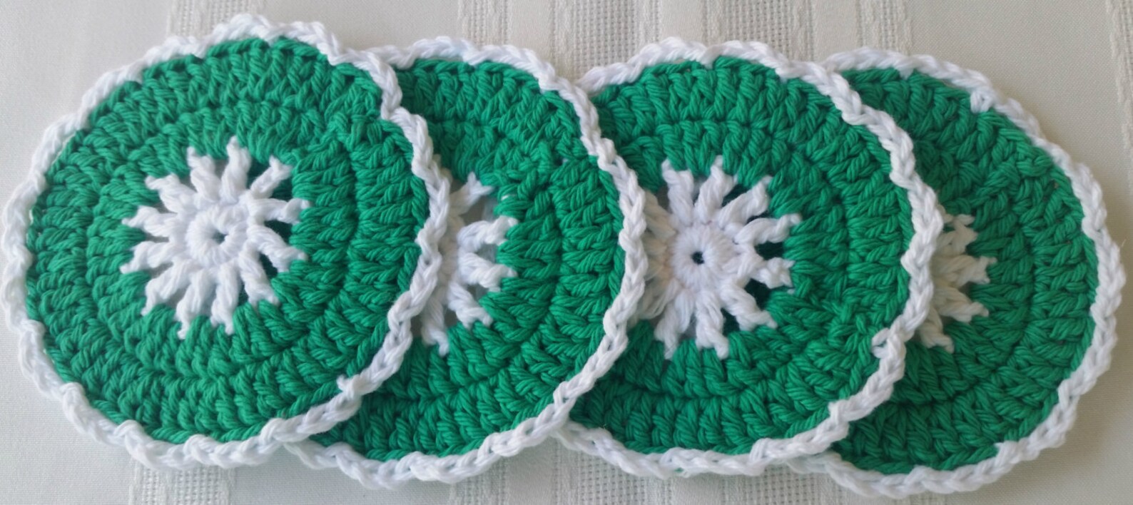 Cotton Round Coasters 4 Red Coaster Set Cotton Coasters | Etsy