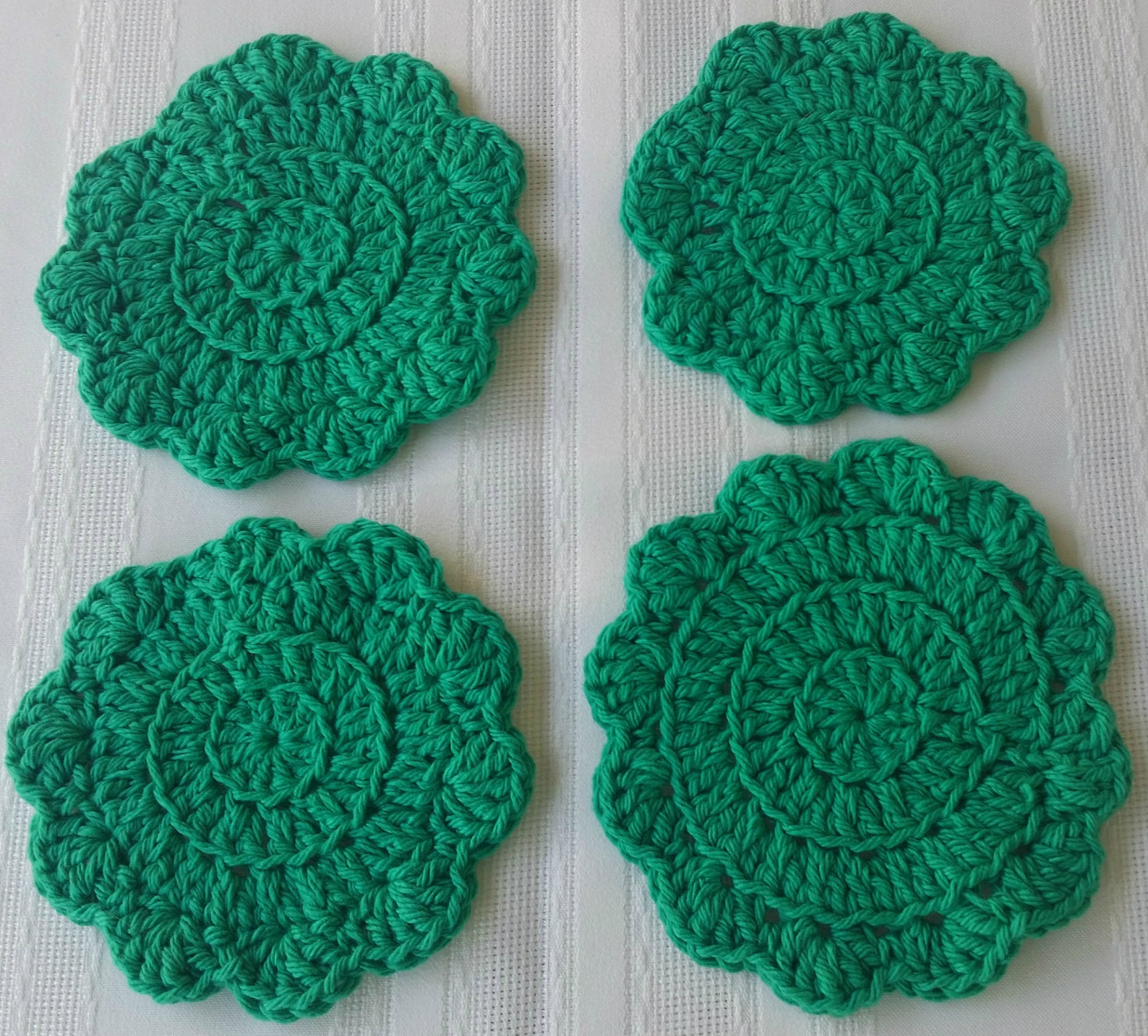 Cotton Round Coasters 4 Red Coaster Set Cotton Coasters - Etsy