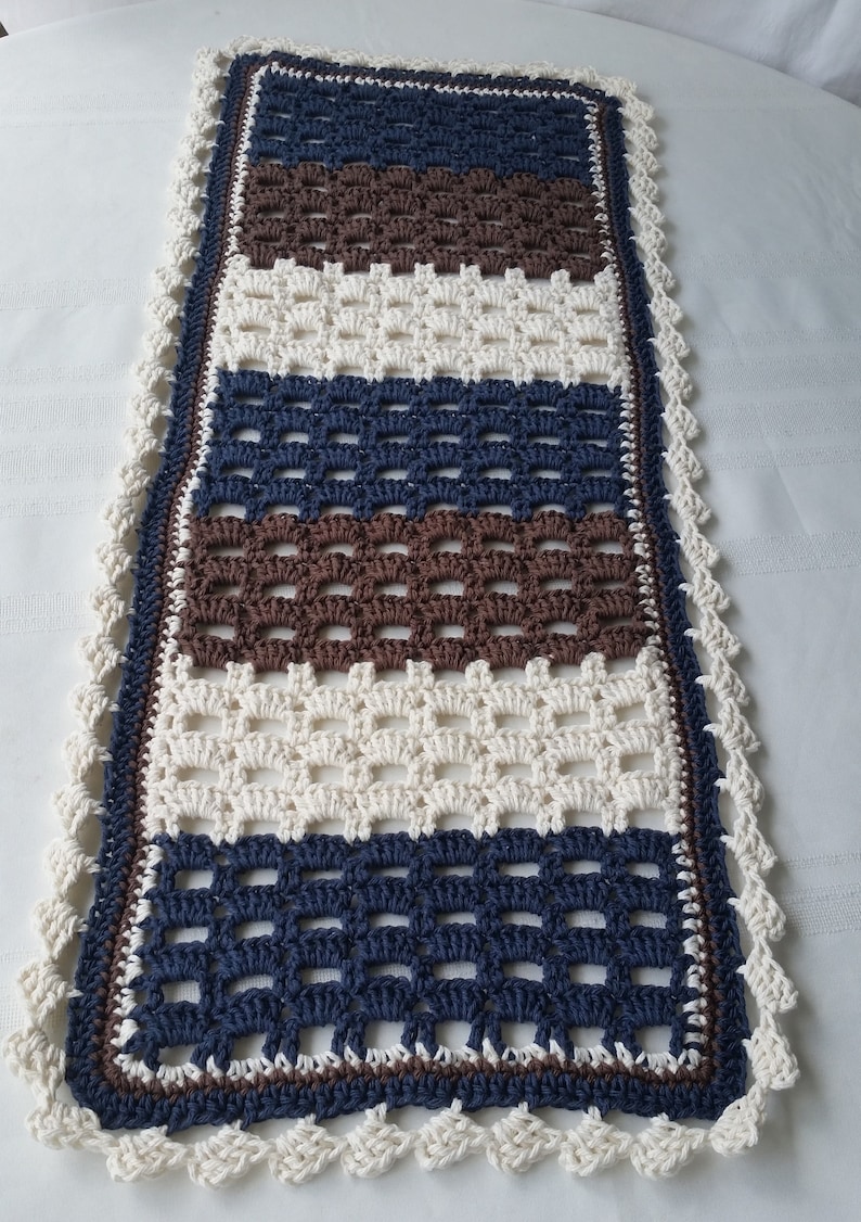 Red White and Blue Table Runner Crochet Table Runner - Etsy