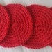 Cotton Round Coasters 4 Red Coaster Set Cotton Coasters - Etsy