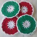 Cotton Round Coasters, 4 Red Coaster Set, Cotton Coasters, Crochet ...