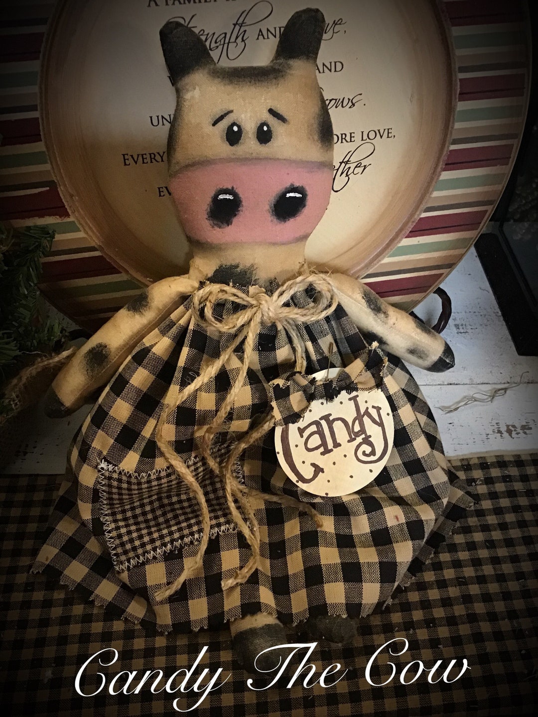 14” Primitive Cow Doll Cow Decor - Etsy