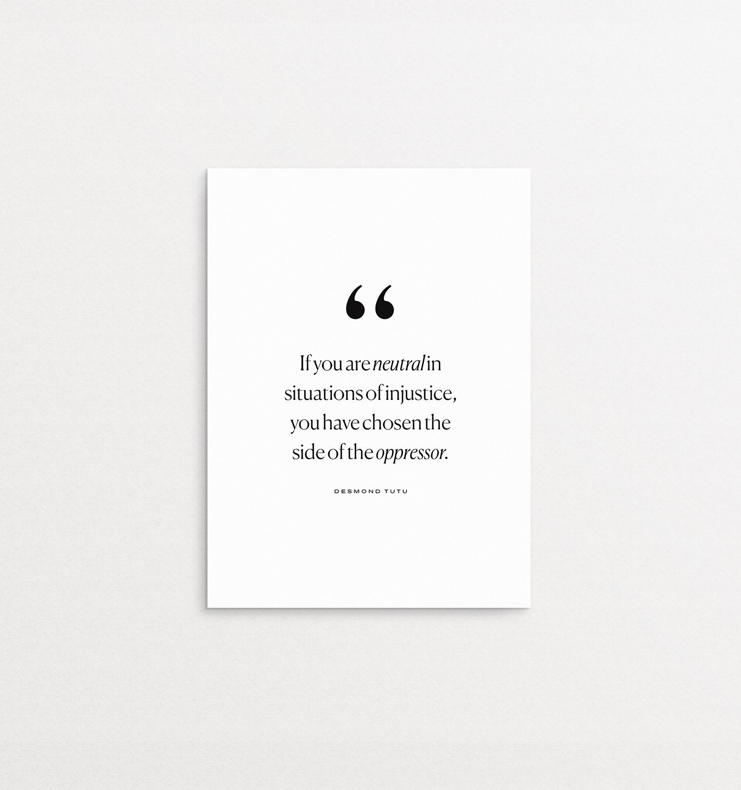 Printable Anti-racism Art Print Quote by Desmond Tutu - Etsy