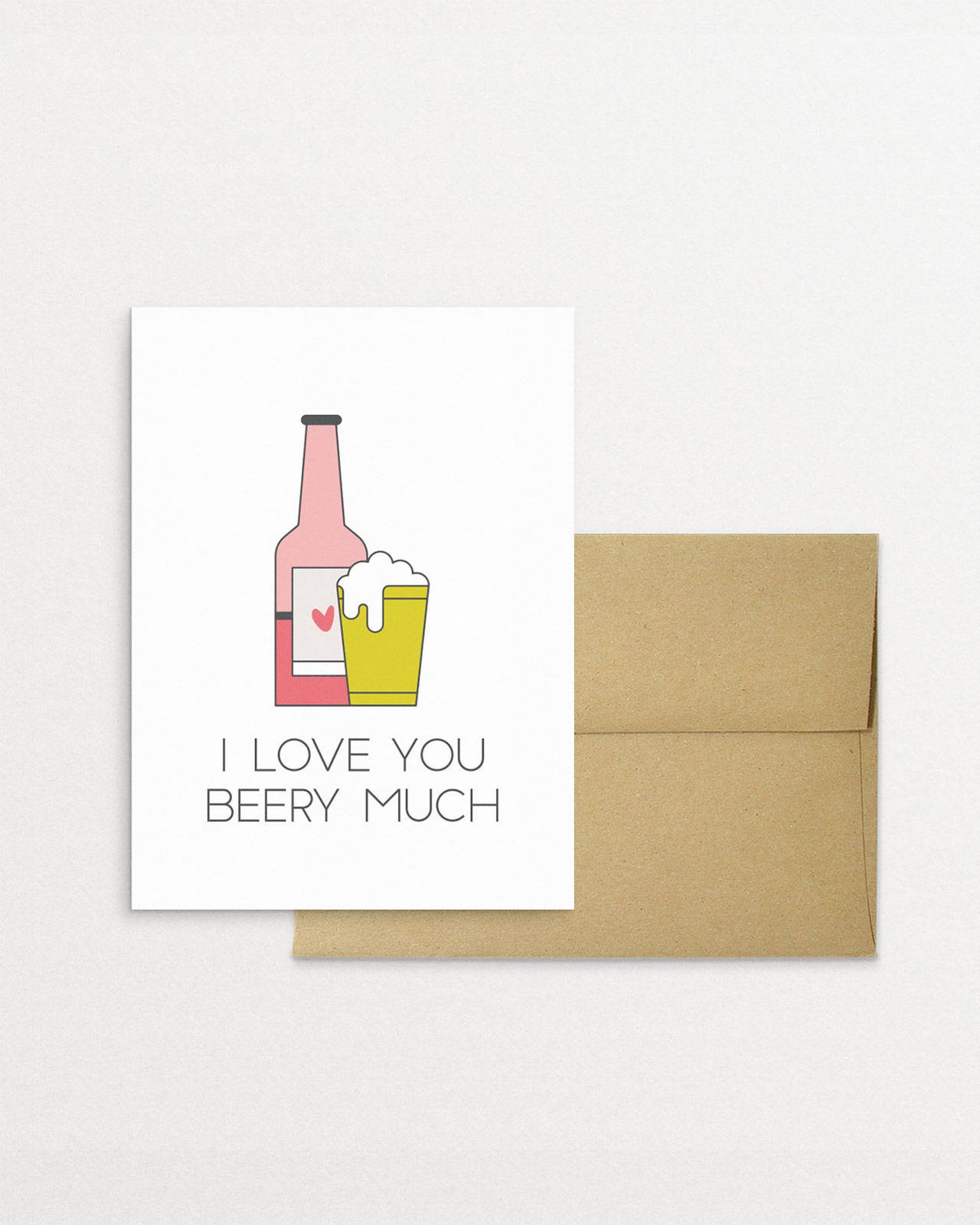 Printable Digital File I Love You Beery Much Funny Craft Beer Greeting ...