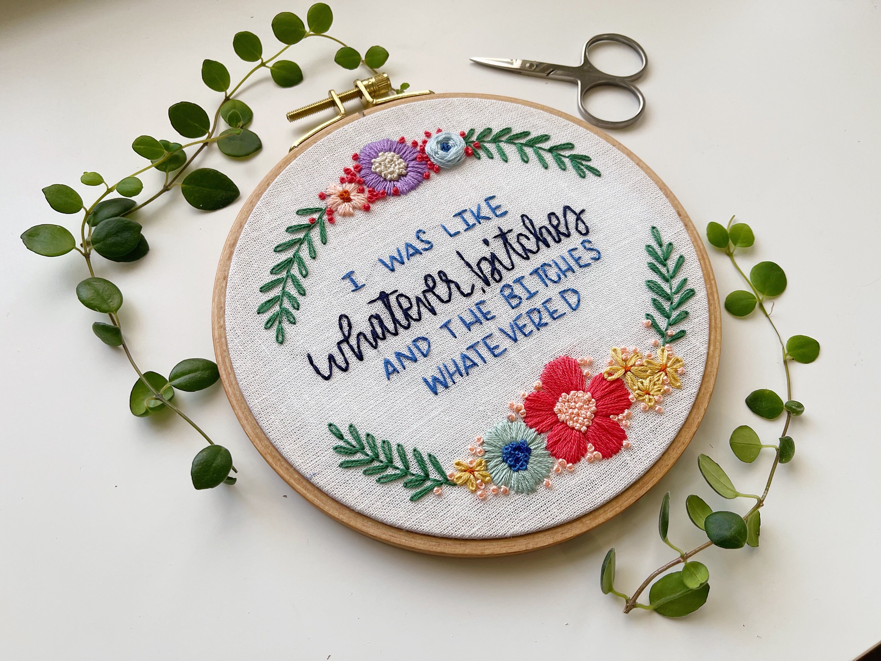 Whatever, Bitches Embroidery / Curse Words Embroidery / Profane ...