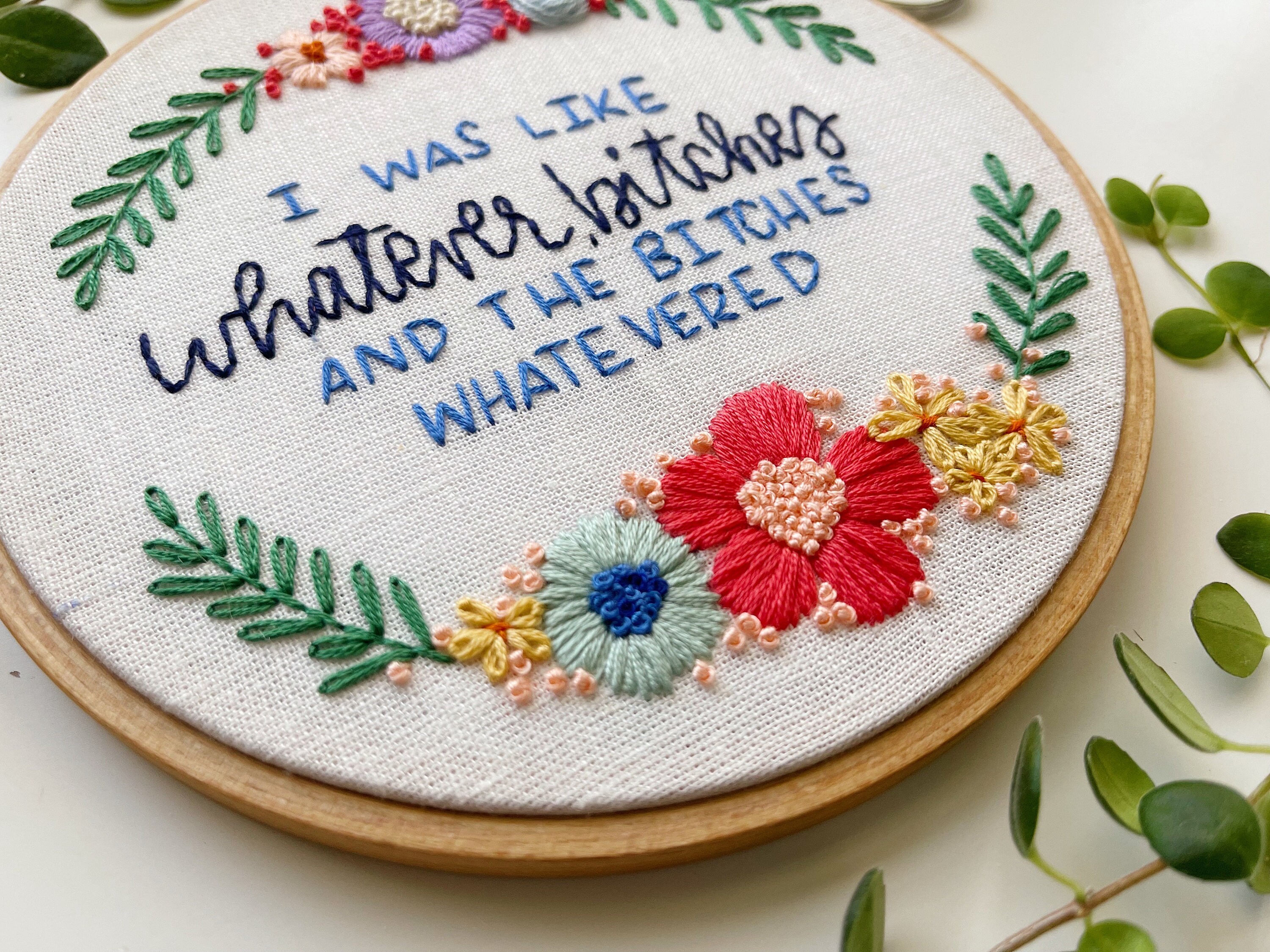 Whatever, Bitches Embroidery / Curse Words Embroidery / Profane ...