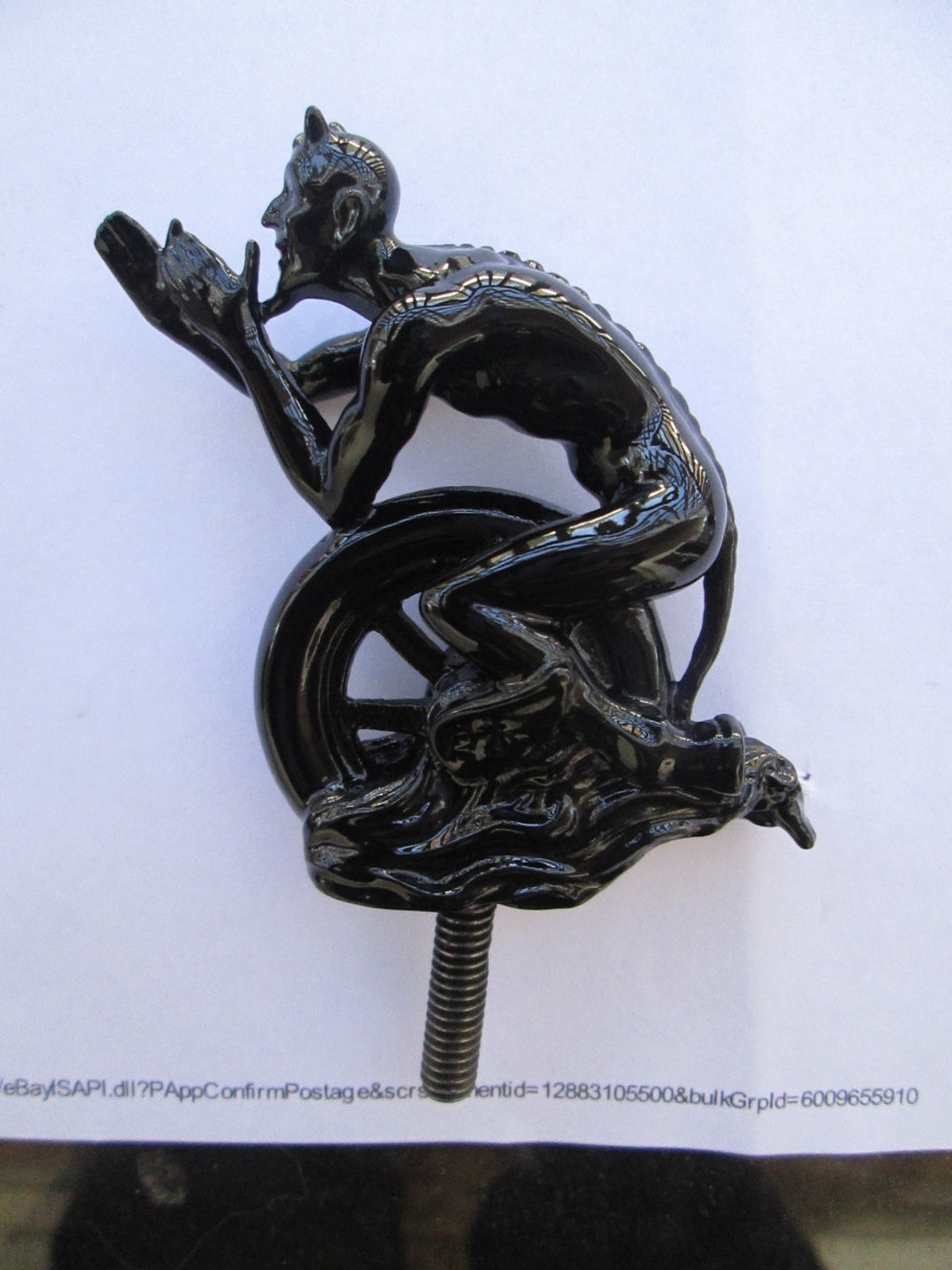 Black Devil on Tire, Rat Rod, Hot Rod Car Hood Ornament Mascot - Etsy