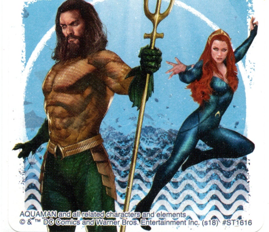 Licensed* Aquaman Stickers - DC Comics - Envelope Seals, Party Favors ...