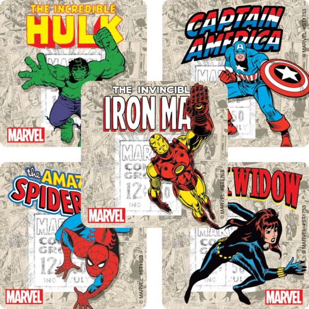 Marvel Avengers Stickers Style 2 - Avengers Birthday - Party Favors ...