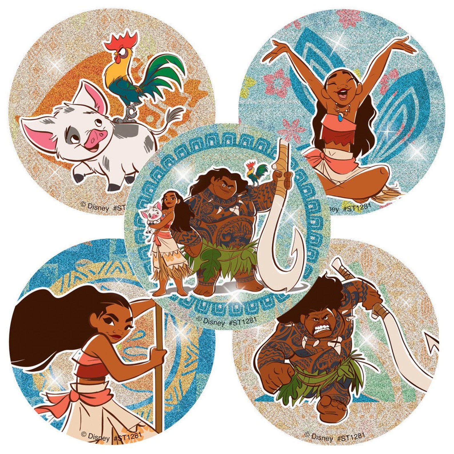 Moana Stickers Moana Glitter Stickers Party Envelope | Etsy