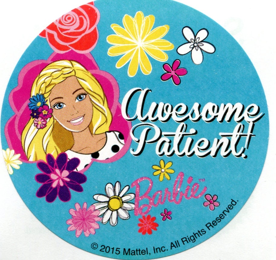 Licensed Barbie Stickers Patient Rewards Barbie Great Patient Doctor ...