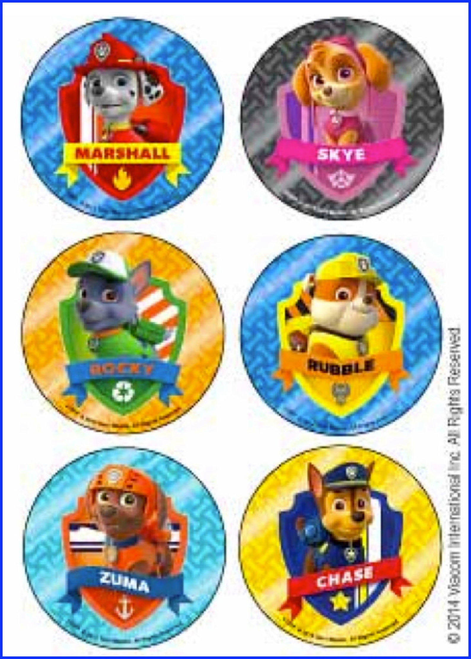 Paw Patrol Stickers Envelope Seals, Favors, Reward Charts for Parents ...