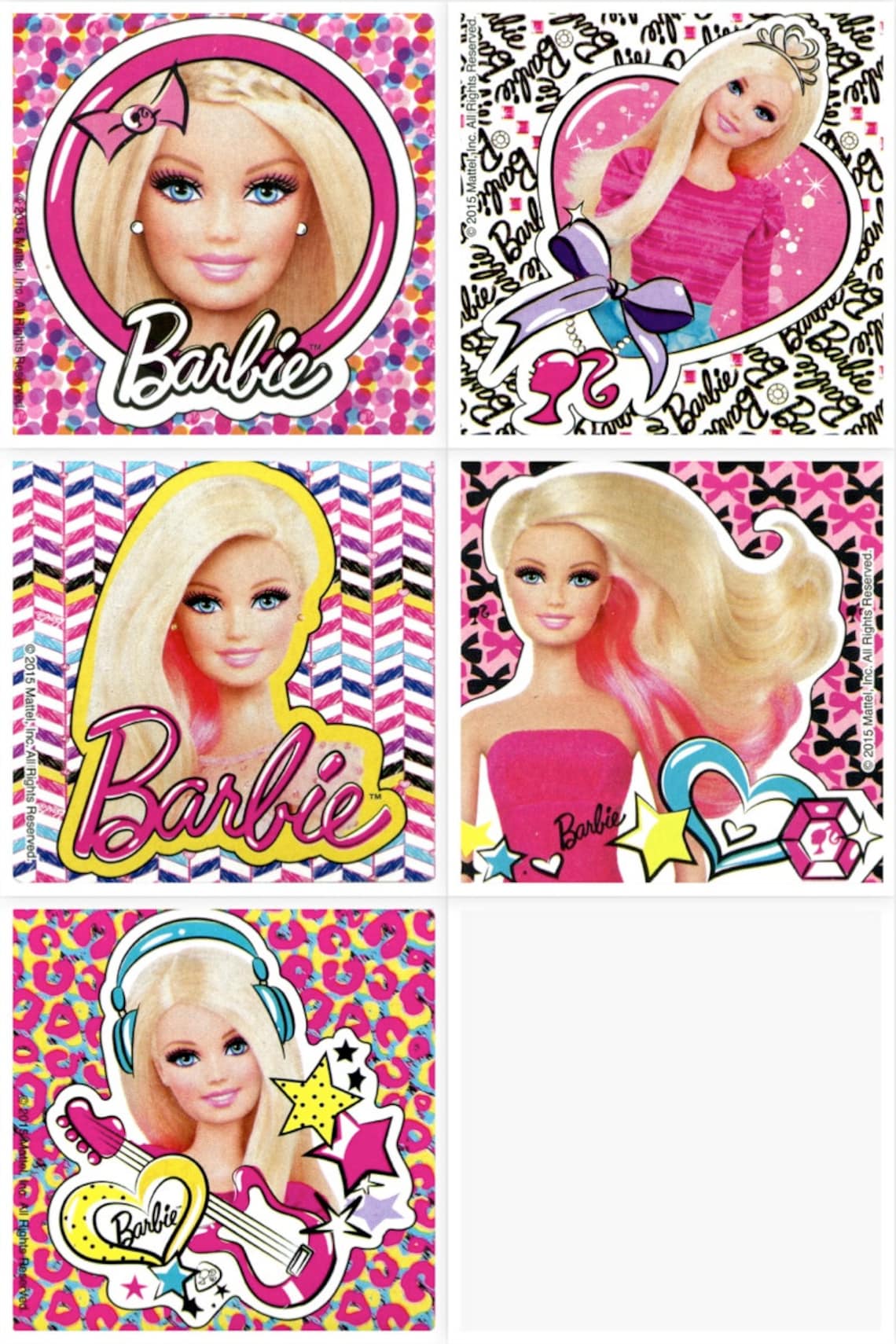 Licensed Barbie Stickers - Envelope Seals, Favours, Reward, Merit ...