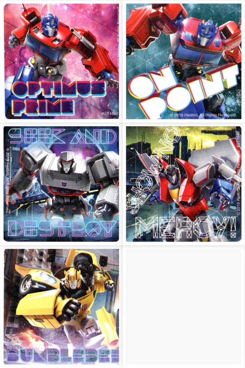 Transformers Stickers - Transformers Dark Wonder Party - Envelope Seals ...