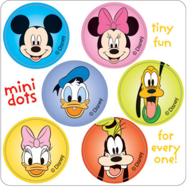 Mickey Mouse Dots Stickers - Mickey Delights - Envelope Seals, Party ...