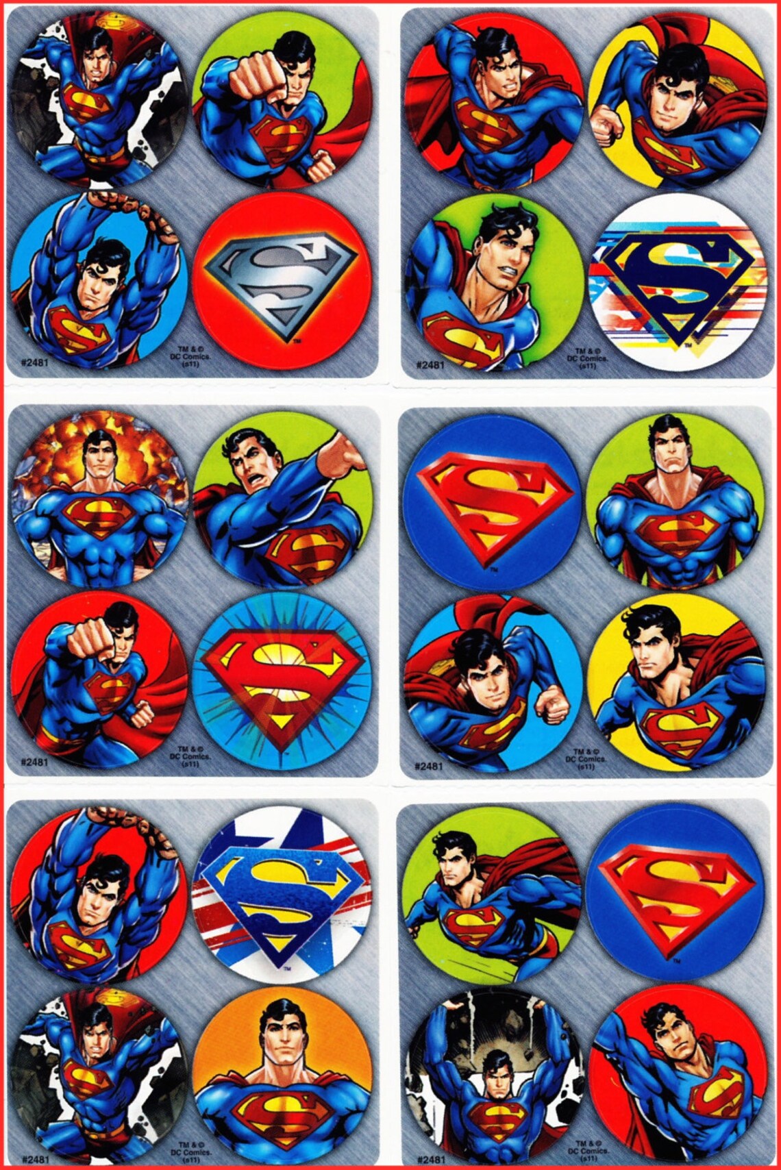 Superman Sticker Dots Sellos de sobres favores de fiesta | Etsy