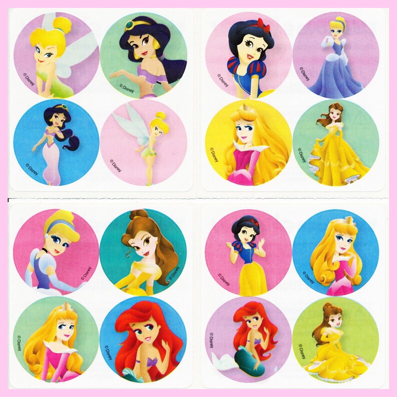 Princess Stickers Dots Envelope Seals Party Favours Reward - Etsy Denmark