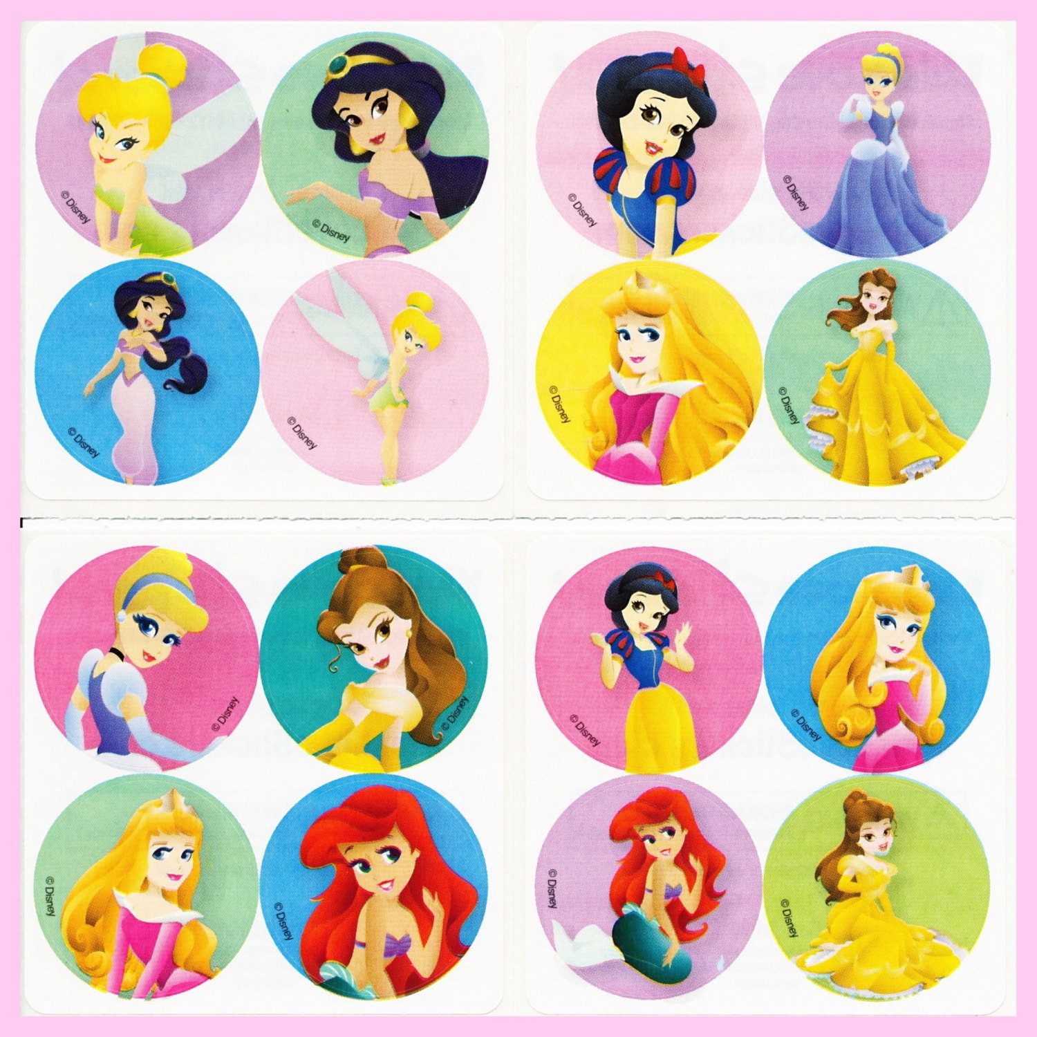 Princess Stickers Dots Envelope Seals, Party Favours, Reward Charts for ...