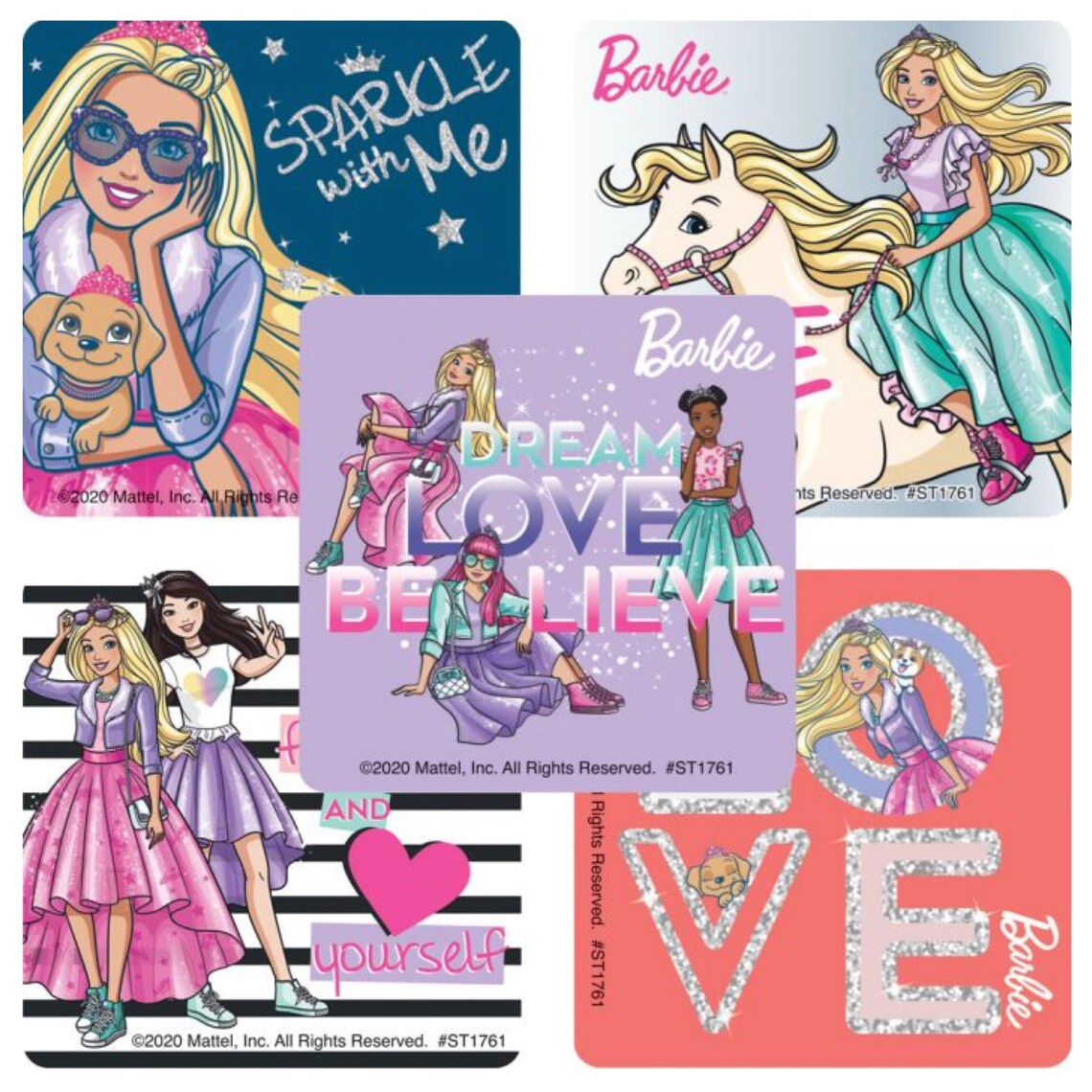 Licensed Barbie Stickers - Envelope Seals, Favours, Reward, Merit ...