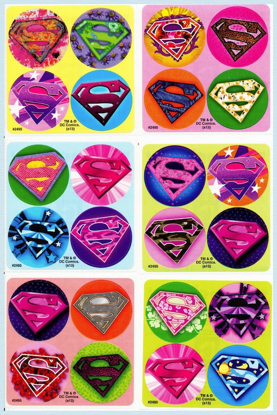 Sticker Dots Supergirl Stickers Envelope Seals Party | Etsy