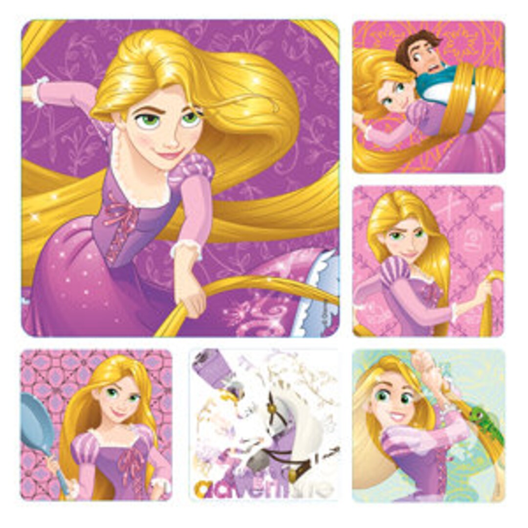 Tangled Stickers X 6 - Style 2 - Rapunzel Party - Envelope Seals, Party ...