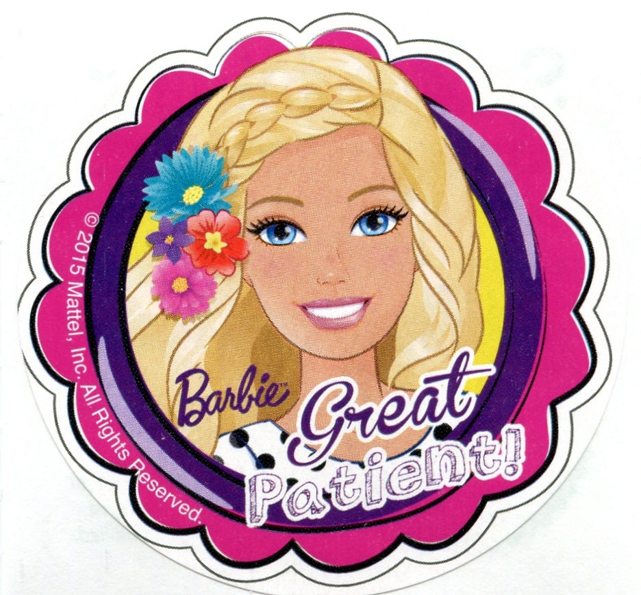 Licensed Barbie Stickers Patient Rewards Barbie Great Patient Doctor ...
