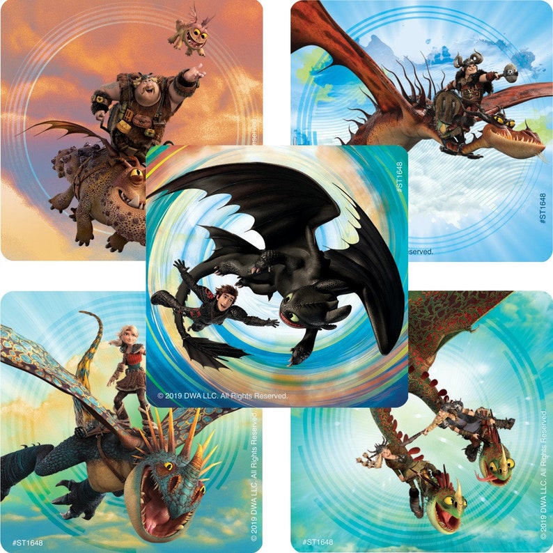 How to Train Your Dragon Stickers Hidden World Envelope Seals, Party ...