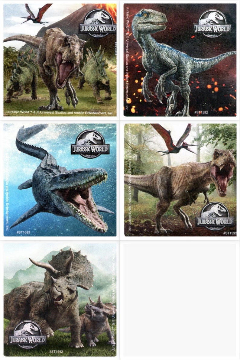 Jurassic World Stickers - Jurassic World - Envelope Seals, Party Favors ...