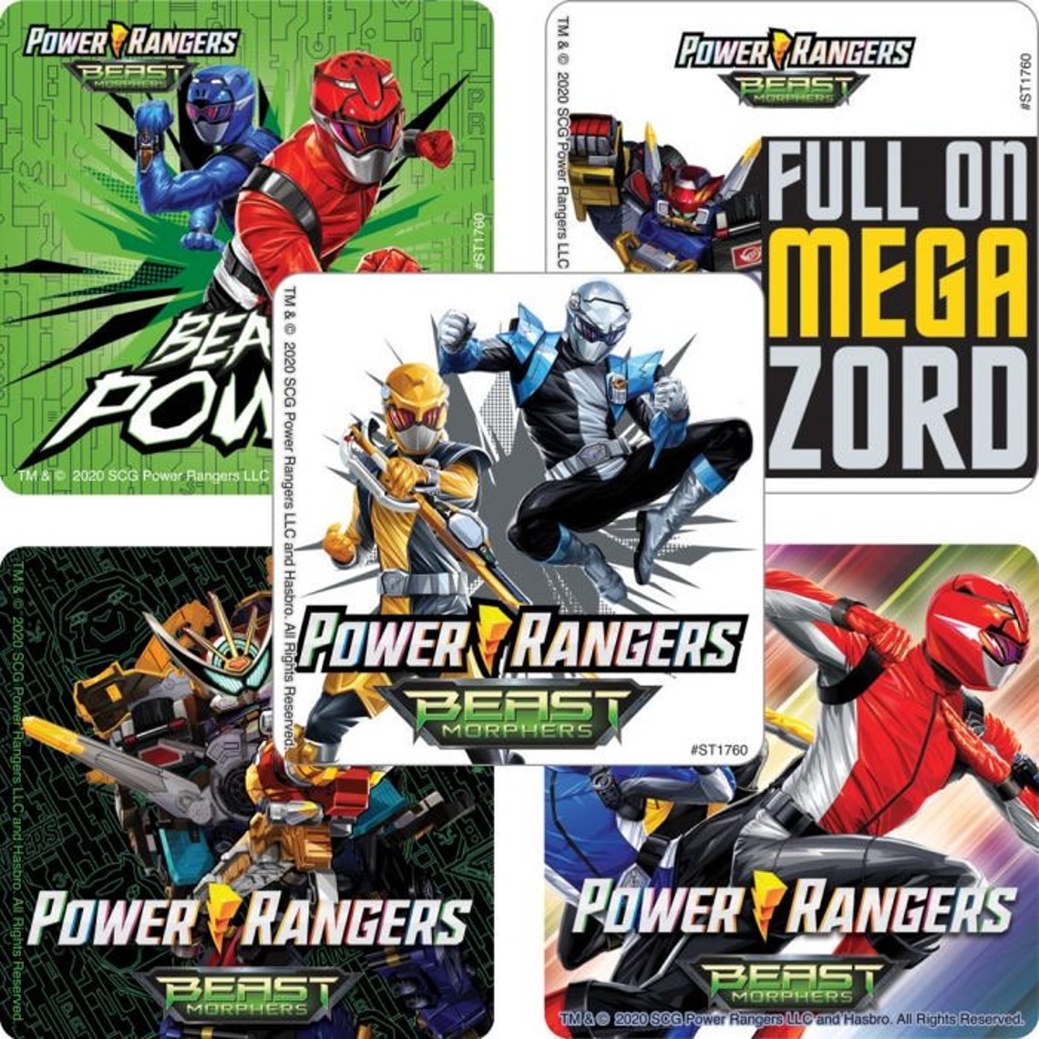 Power Rangers Stickers Birthday Party Supplies Party Favors, Reward ...