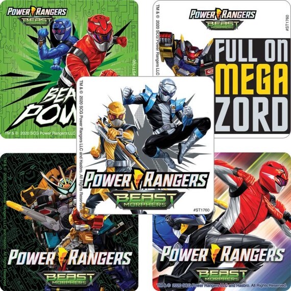 Power Rangers Stickers Birthday Party Supplies Party - Etsy