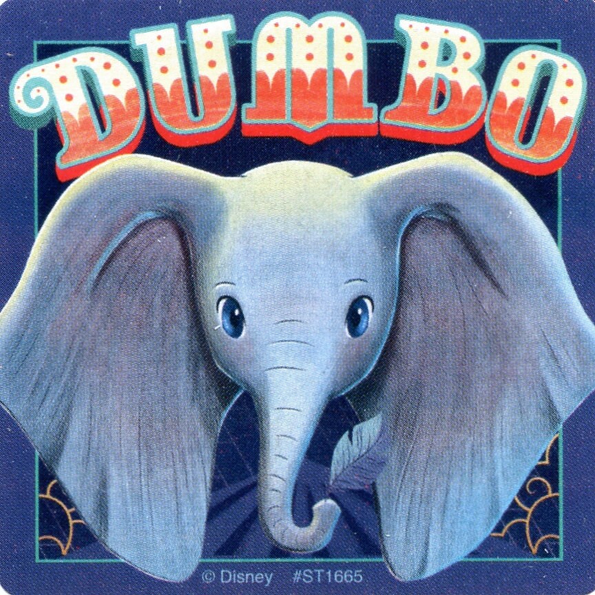 Dumbo Stickers - Disney Magnificent Dumbo Birthday Stickers - Envelope ...