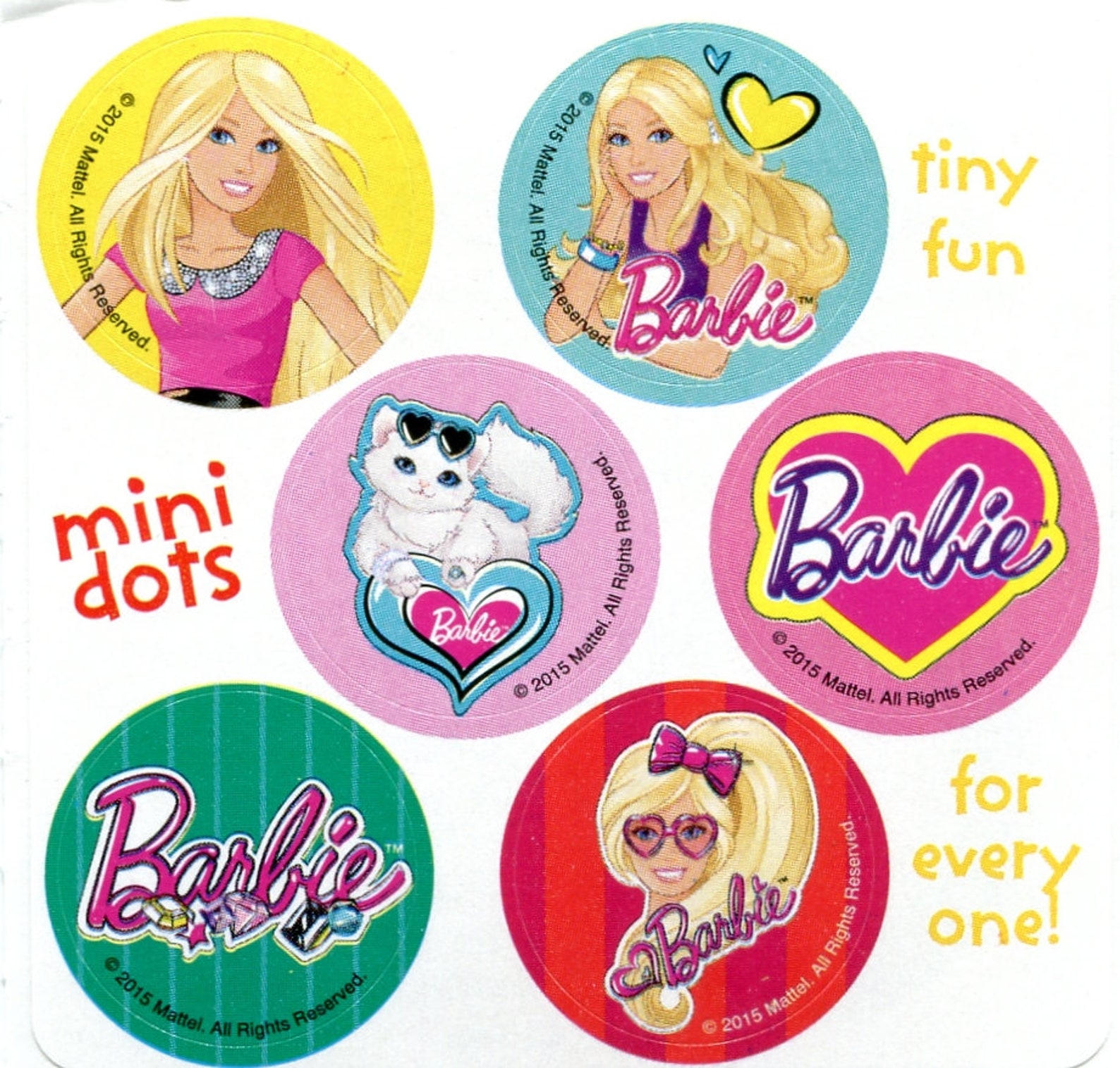 Licensed Barbie Stickers Dots Stickers - Barbie Dots - Envelope, Doctor ...