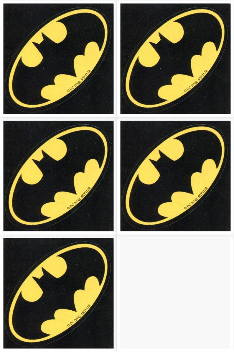 Licensed* Batman Logo Stickers X 5 - Batman Birthday Party - Envelope ...