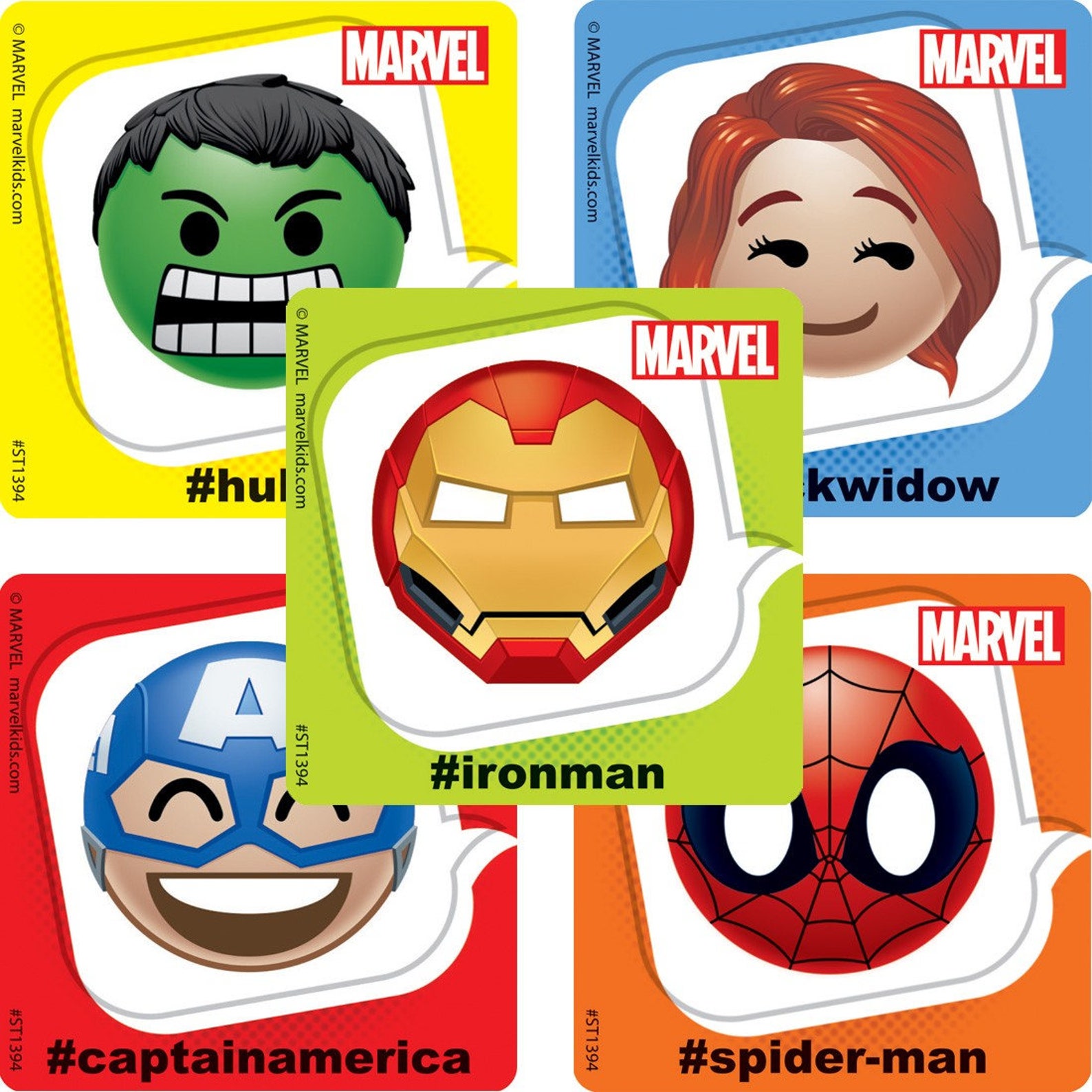 Marvel Emoji Stickers - Avengers Birthday Party - Avengers Party Favors ...